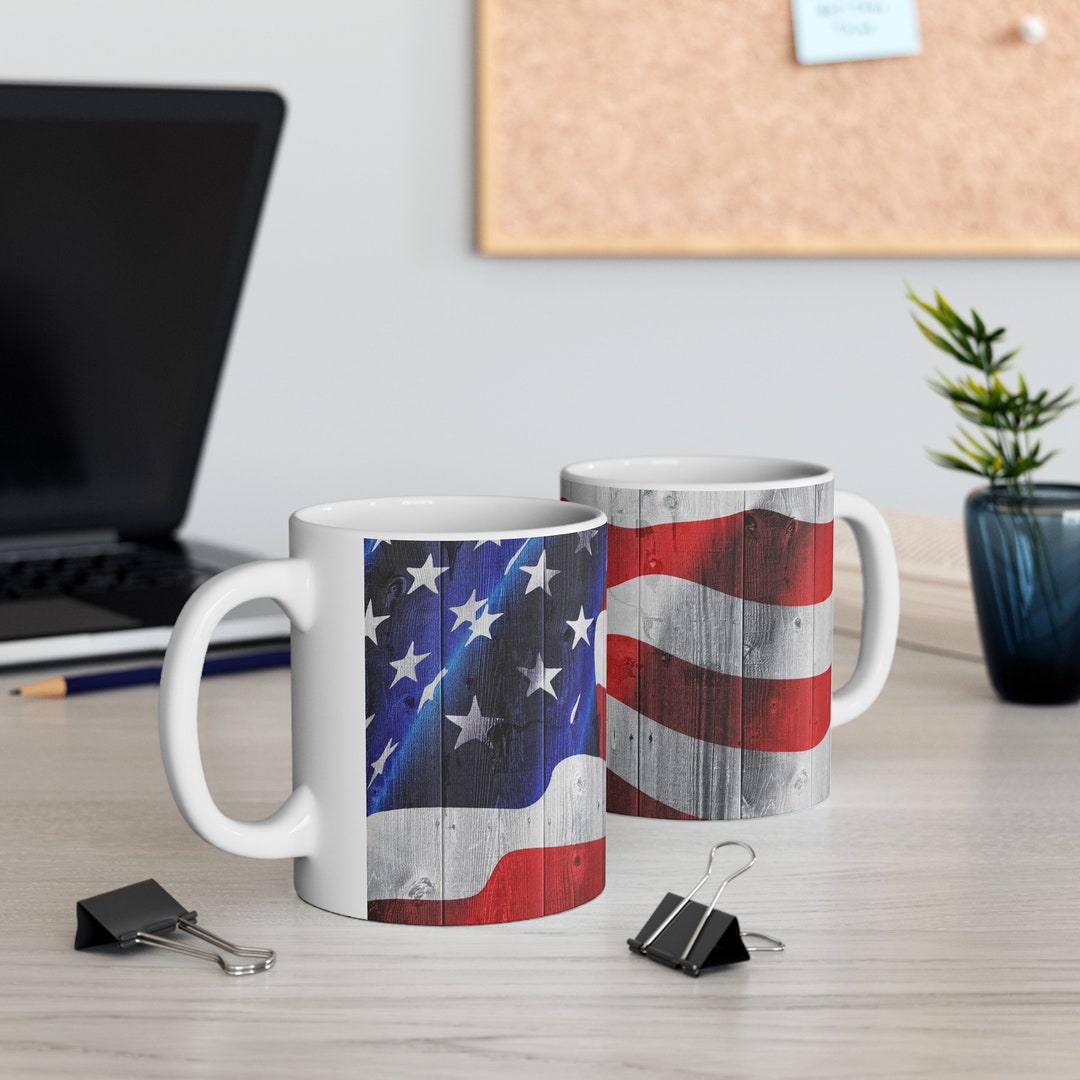 American Flag Coffee Mug, Patriotic 4th of July Gift - Etsy