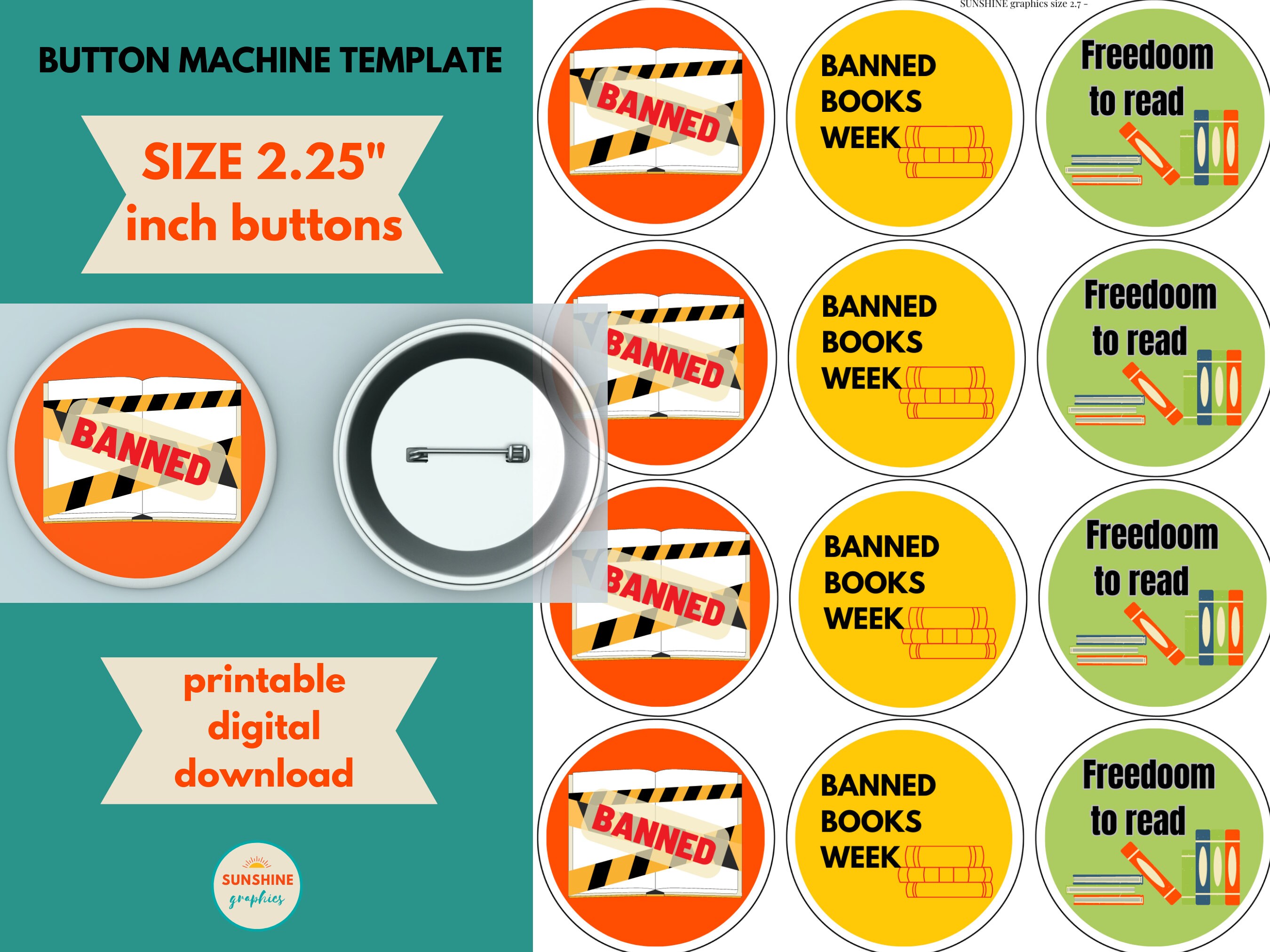 Banned Book Printable Image Collage for Pin Back Button Making ...