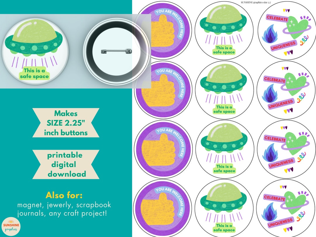 LGBTQ+ Pin Printable Image Collage for Button Making /scrapbook ...