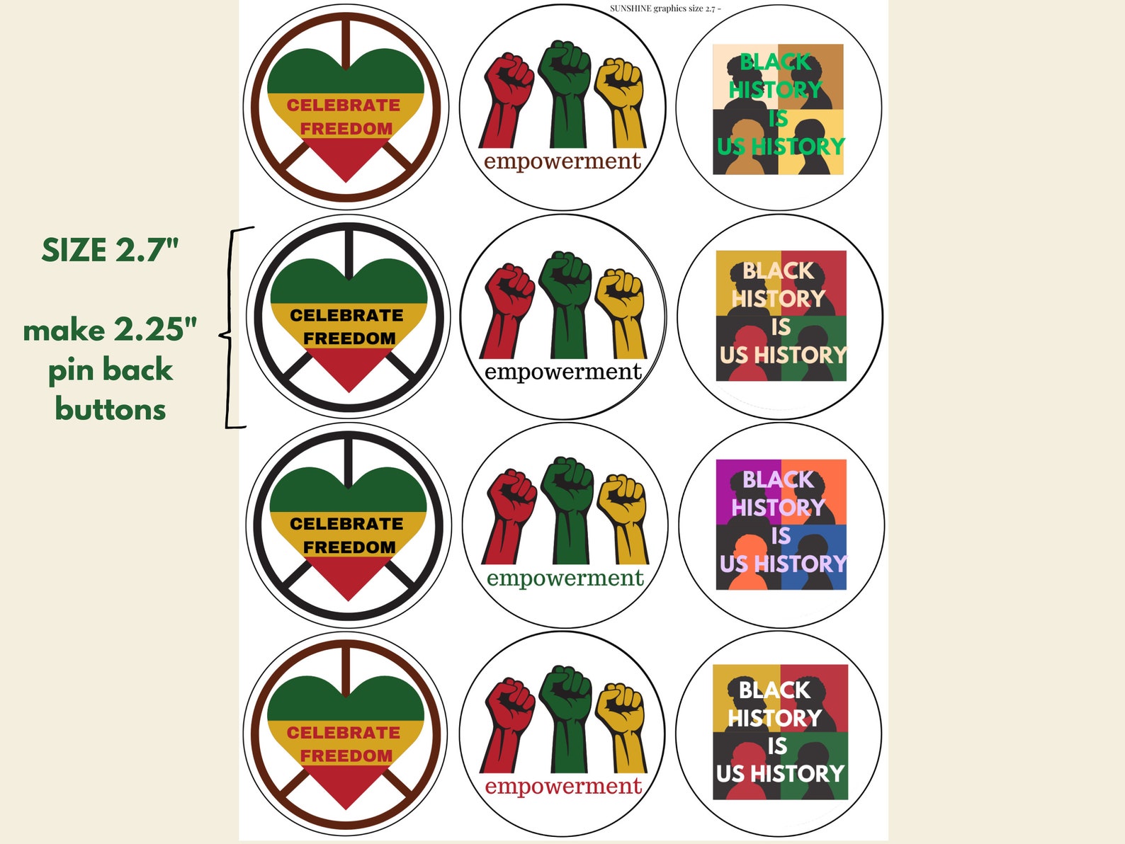 Juneteenth Printable Image Collage for Pin Back Button Making - Etsy
