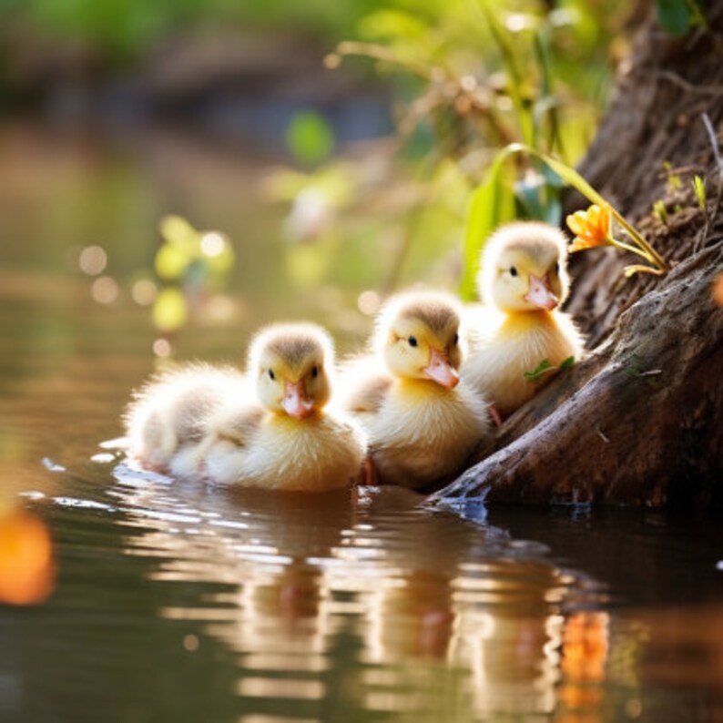Baby Duckings Summer Fun, Cute Little Ducklings - Etsy