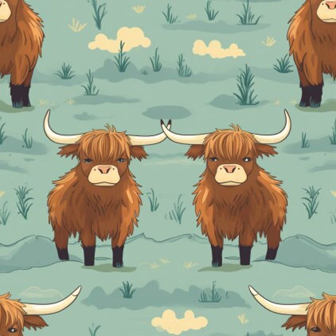 Scottish Highland Cow Wall Art Cute Comical Cows - Etsy