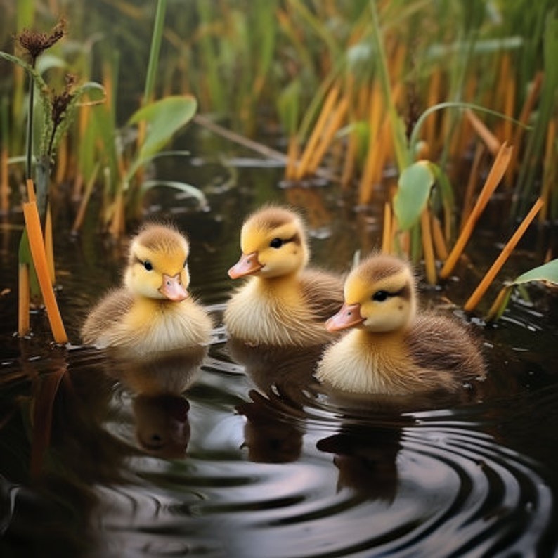 Baby Duckings Summer Fun, Cute Little Ducklings - Etsy