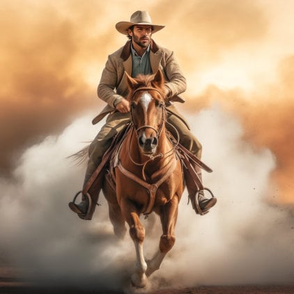 Cowboy on Horse Poster, American Horseman Riding - Etsy