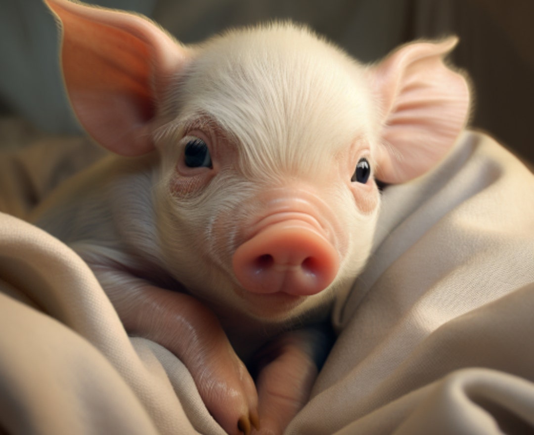 Baby Piglet in a Blanket Photo, Cute Baby Pic Digital Pic - Etsy