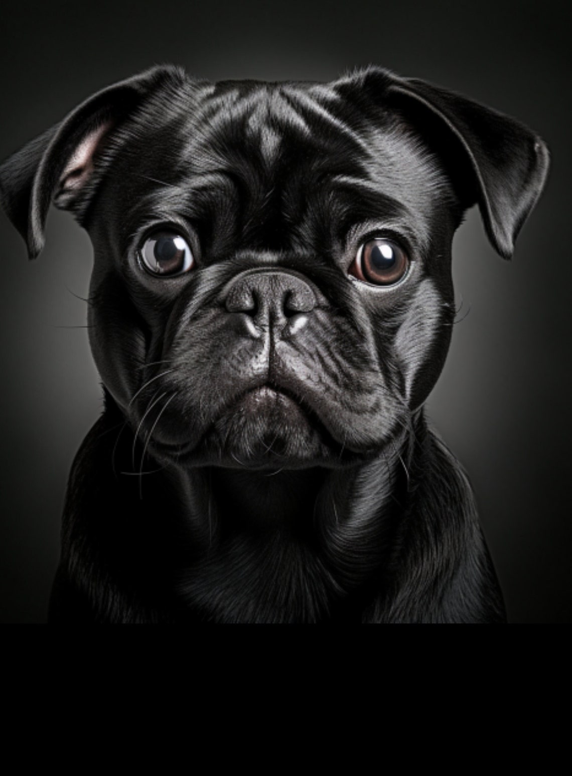 Black Pug Dog Photo Picture for Wall Hanging . Digital Print of Black ...