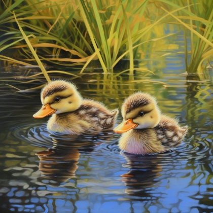 Baby Duckings Summer Fun, Cute Little Ducklings - Etsy