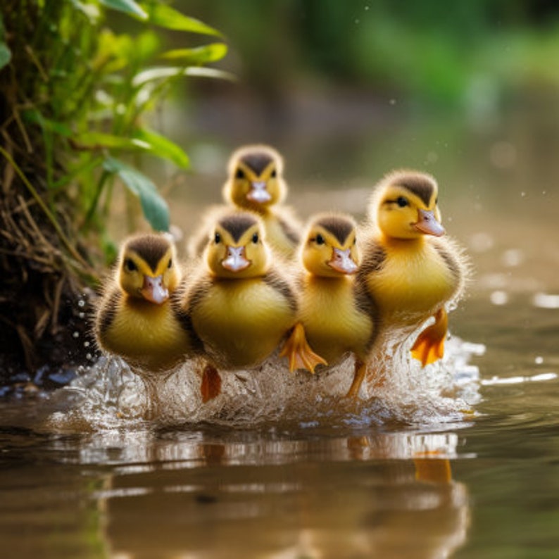 Baby Duckings Summer Fun, Cute Little Ducklings - Etsy