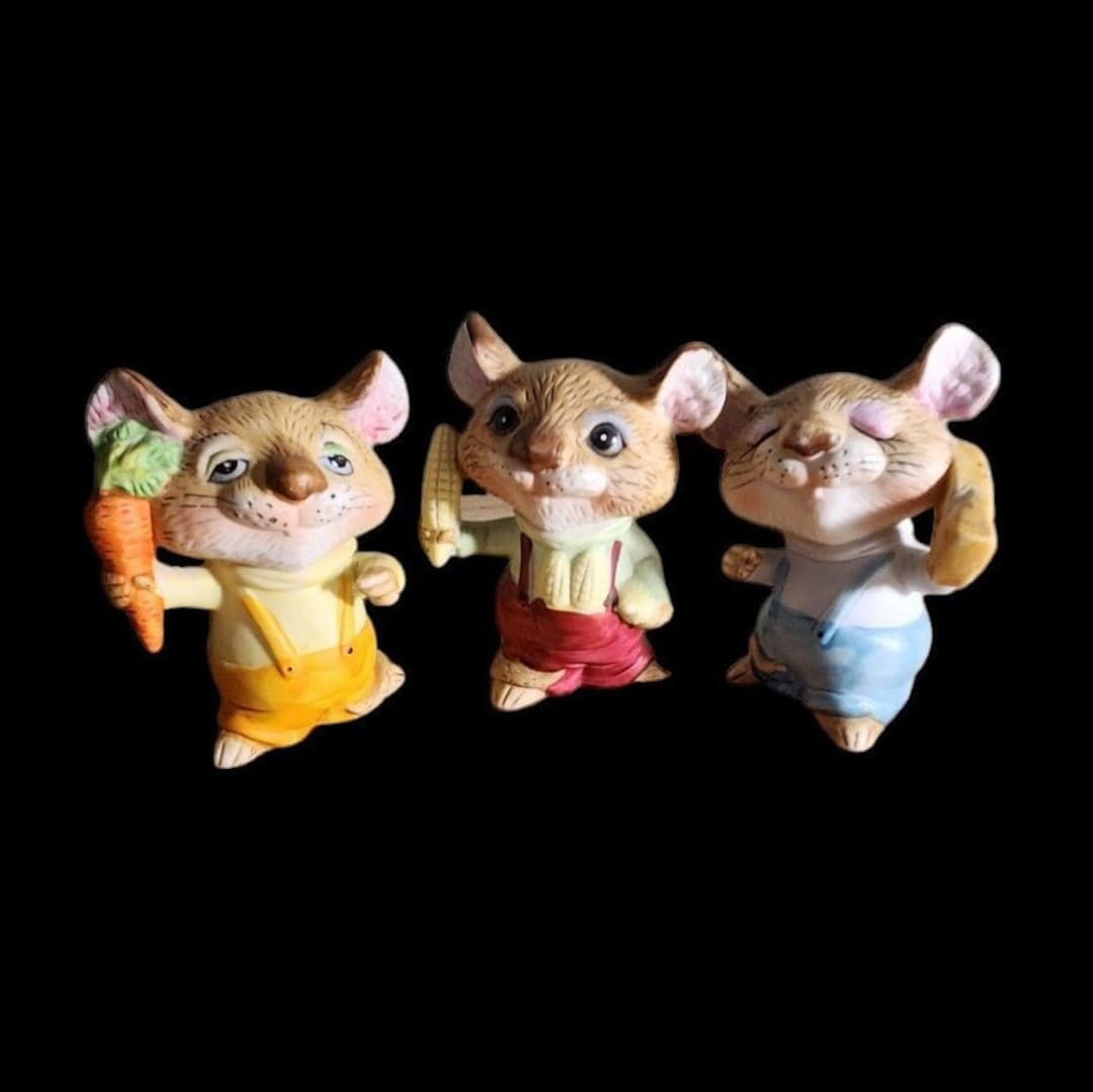 Adorable Vintage Homco Mice Rat Porcelain Figurines Set of 3 - Etsy