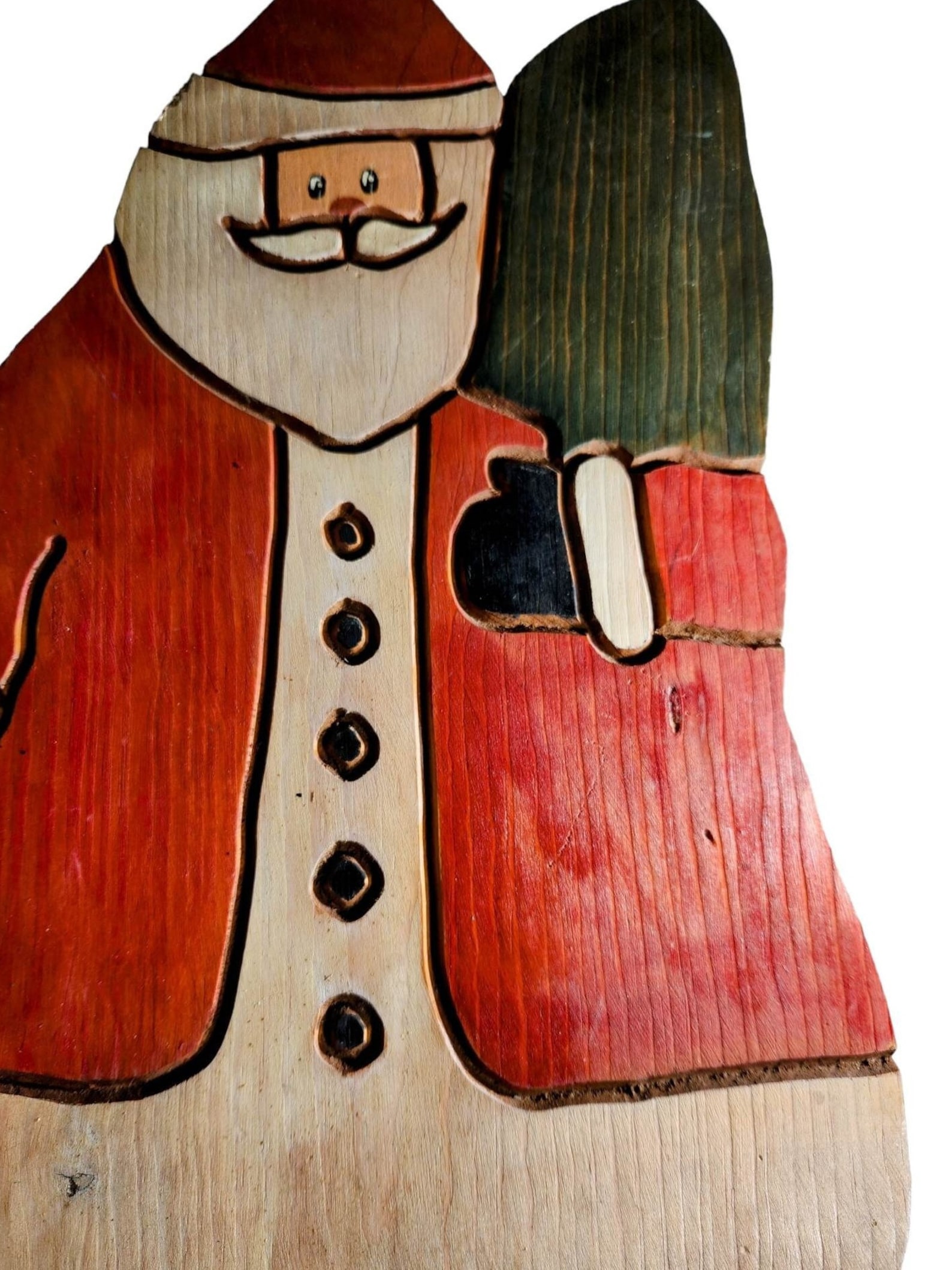 Vintage Display Holiday Christmas Santa on Wood - Etsy