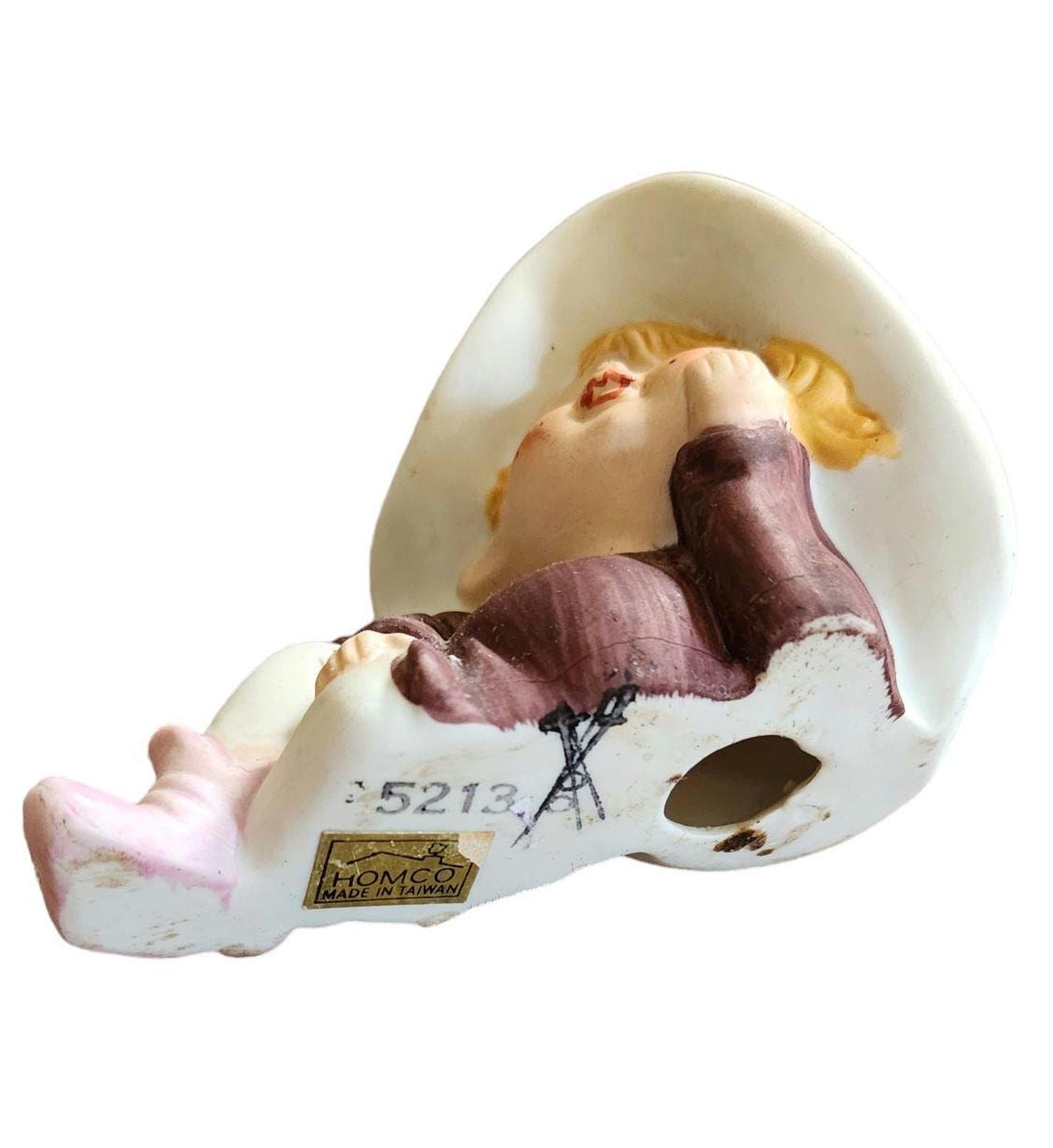 Adorable Homco Fairy Made in Taiwan Brown and Pink #5213 - Etsy