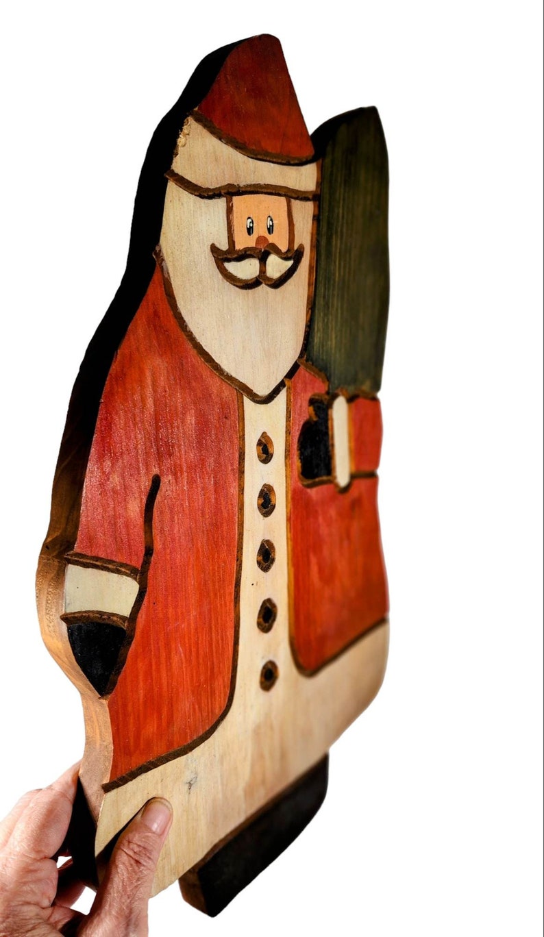 Holiday Display Christmas Vintage Santa on Wood - Etsy