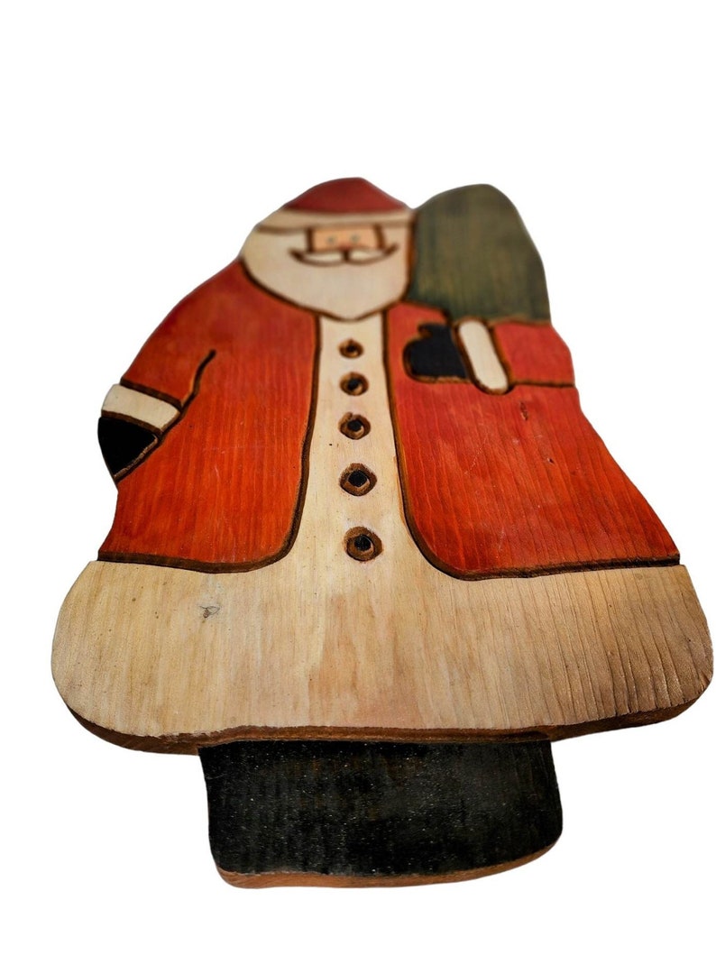 Vintage Display Holiday Christmas Santa on Wood - Etsy