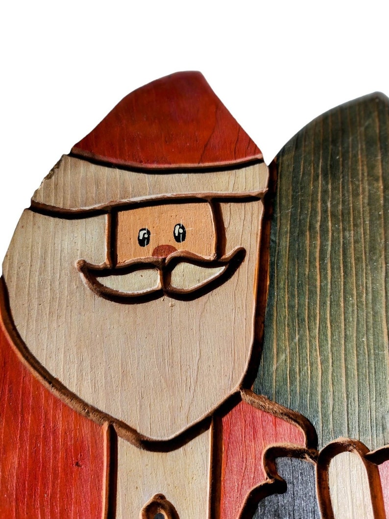 Vintage Display Holiday Christmas Santa on Wood - Etsy