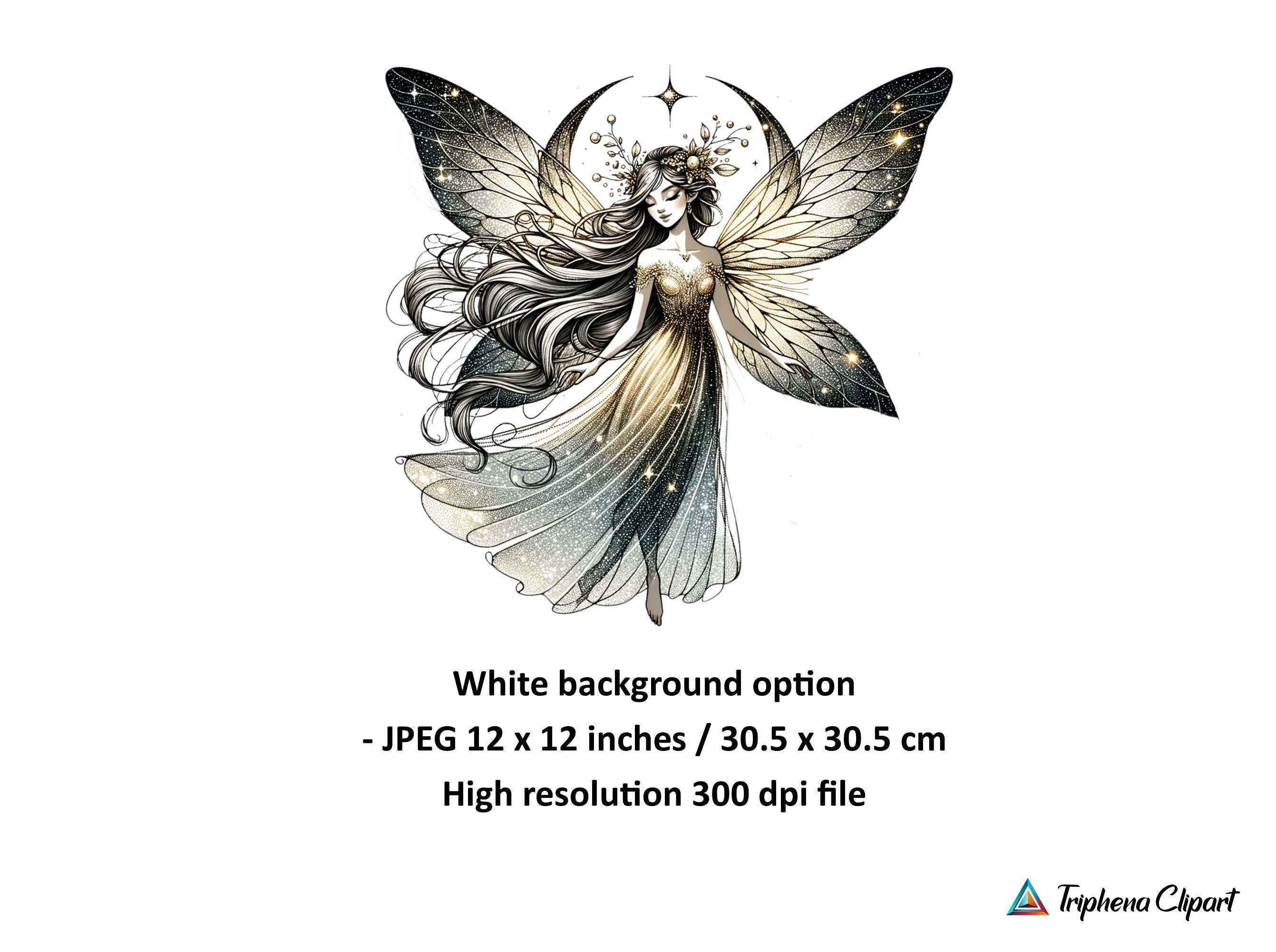 Golden Moonlight Fairy Clipart Ethereal Fairies Clipart - Etsy