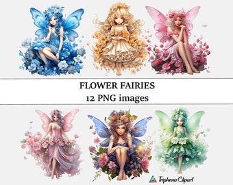 Fairy Watercolor Clipart Png Whimsical Clip Art Cute Fairy - Etsy