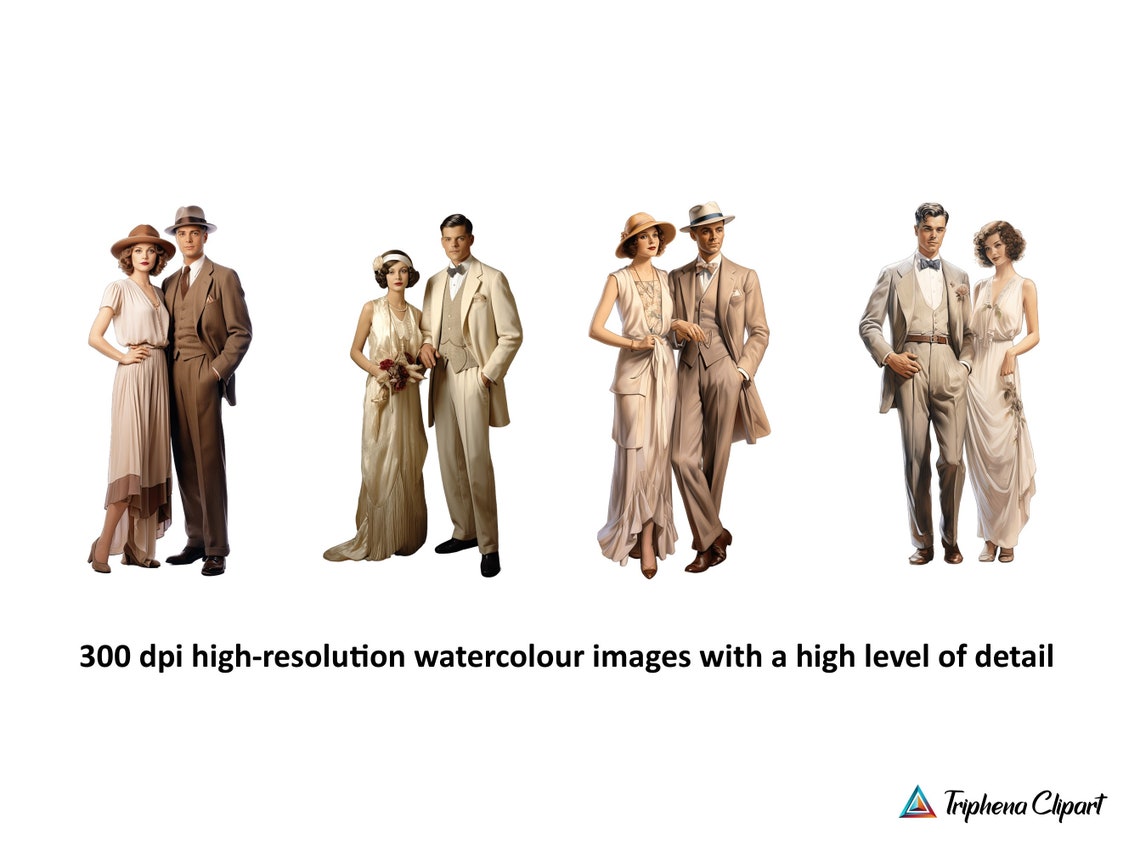 1920s Fashion Clipart, Fashion Clipart, Vintage Fashion, Fashion for ...