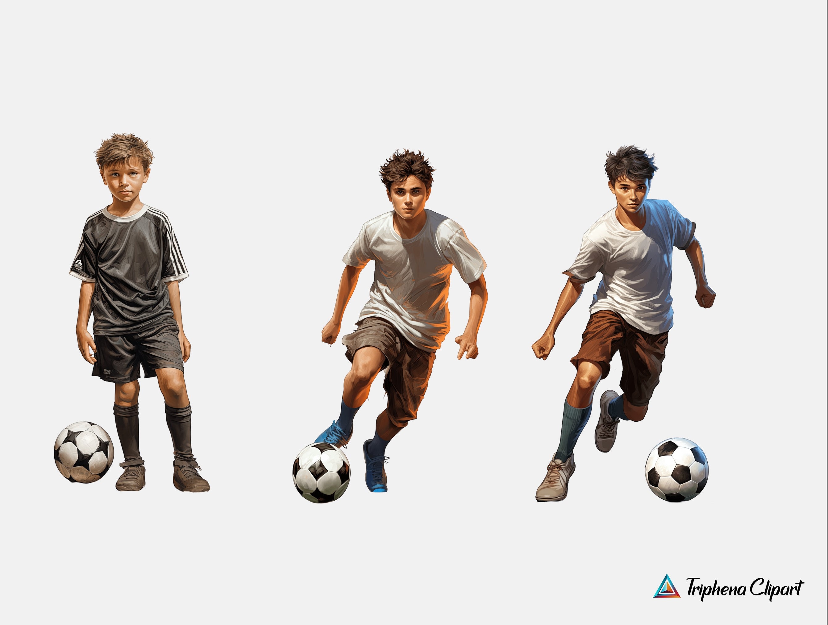 Boys Clipart, Football/soccer, Clipart Bundle, Football Clipart ...