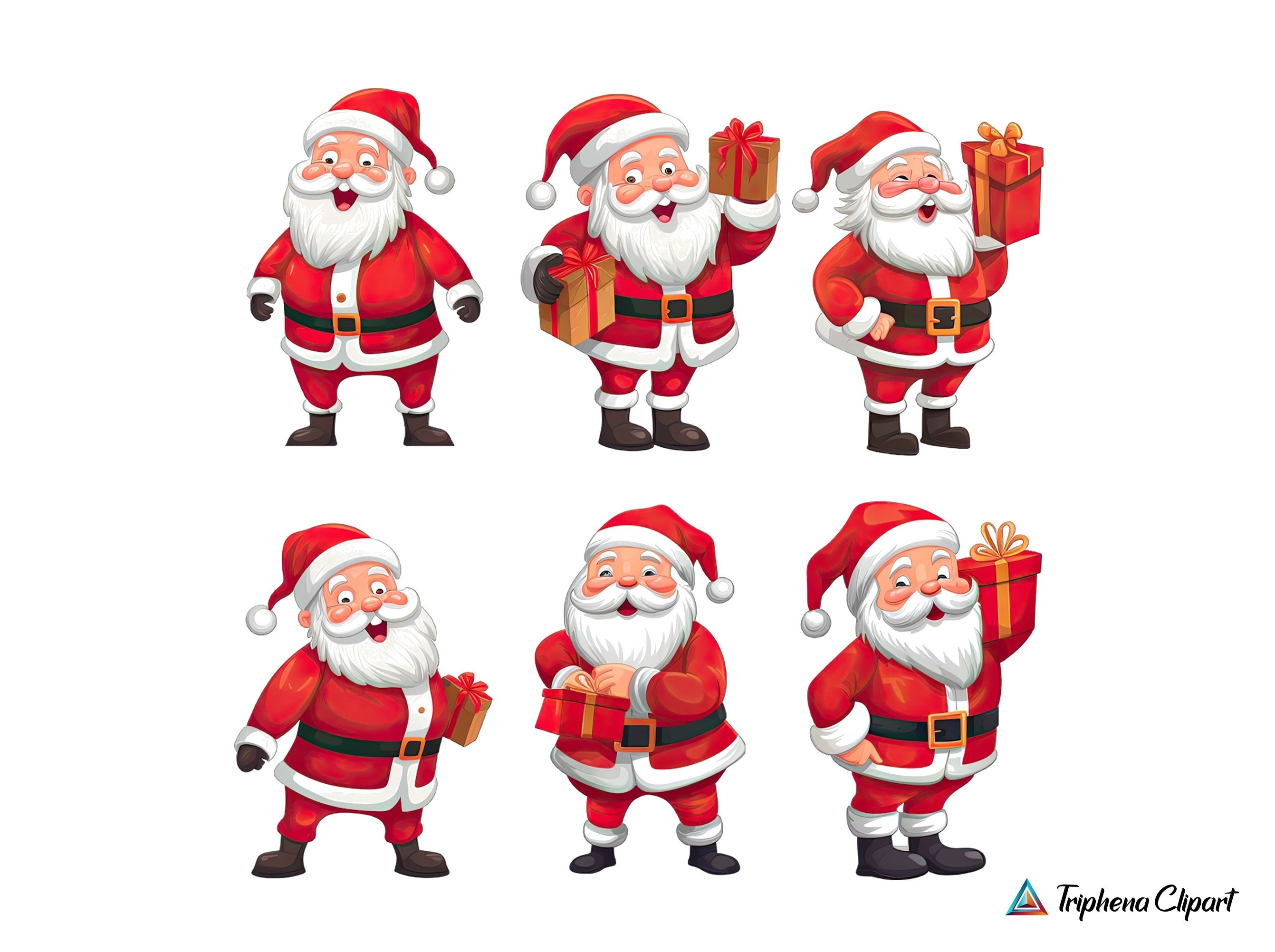 Santa Clipart, Christmas Clipart, Funny Santa Claus Clipart, PNG and ...