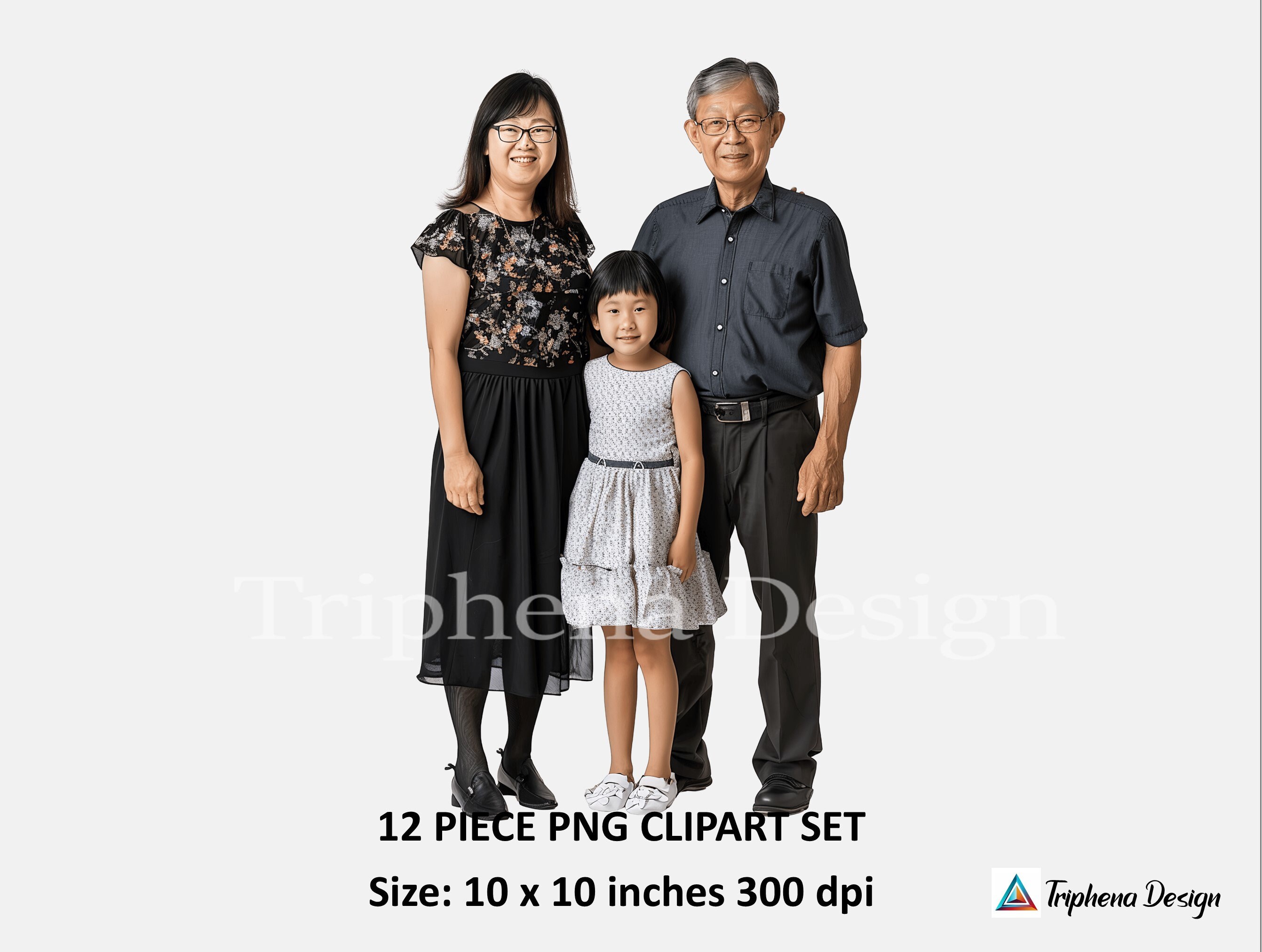 Families Clipart, Asian Family Clipart Bundle, Transparent PNG ...