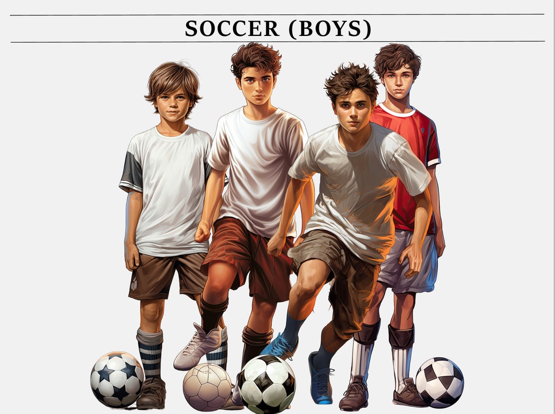 Boys Clipart, Football/soccer, Clipart Bundle, Football Clipart ...