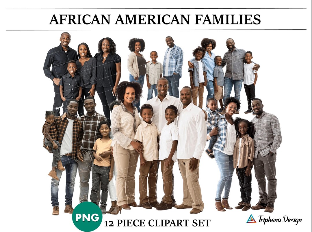 African American Family Clipart Set, PNG, Africa America People ...