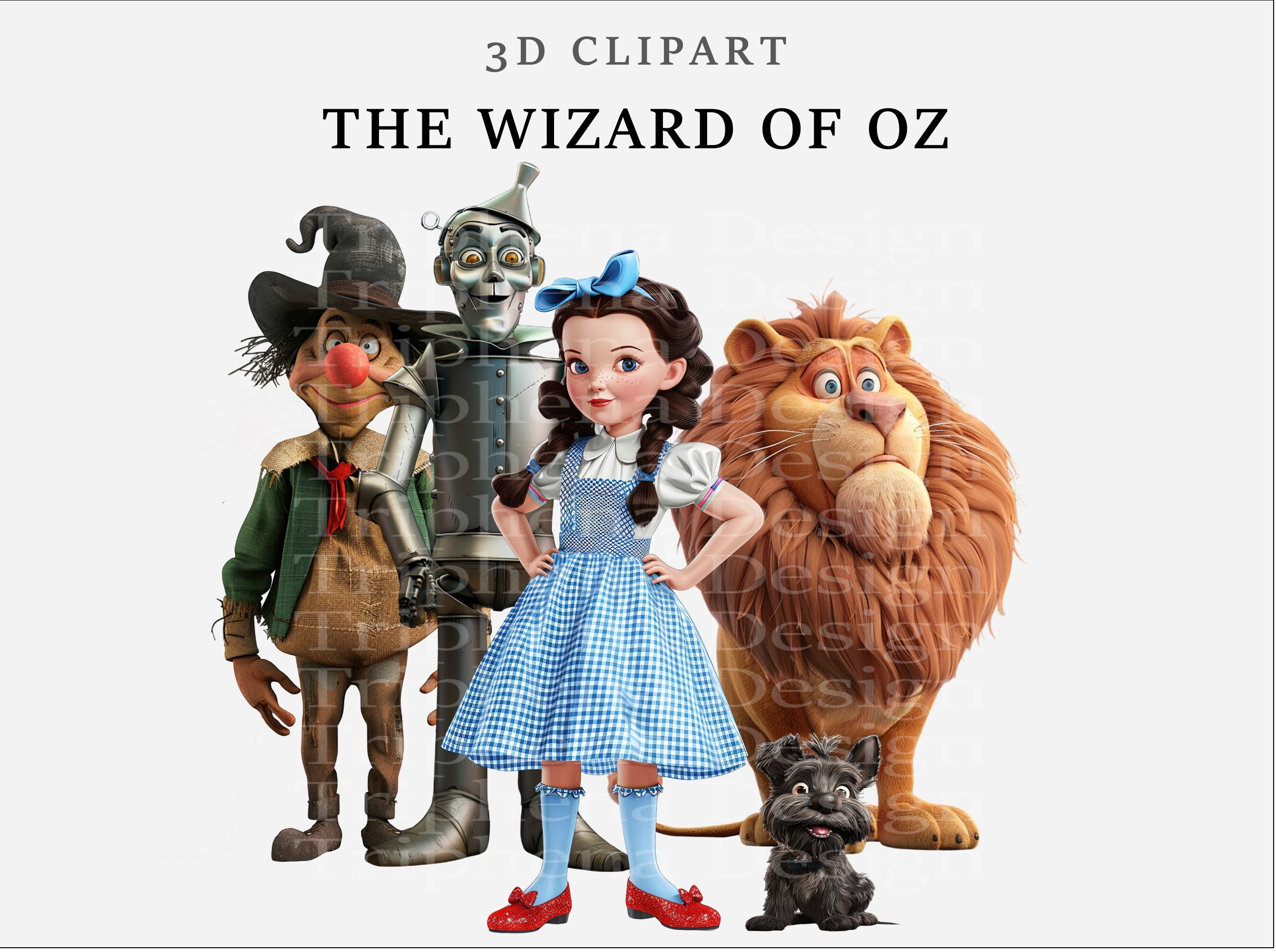 Wizard of Oz Characters 11-piece PNG Clipart Sublimation Design Dorothy ...