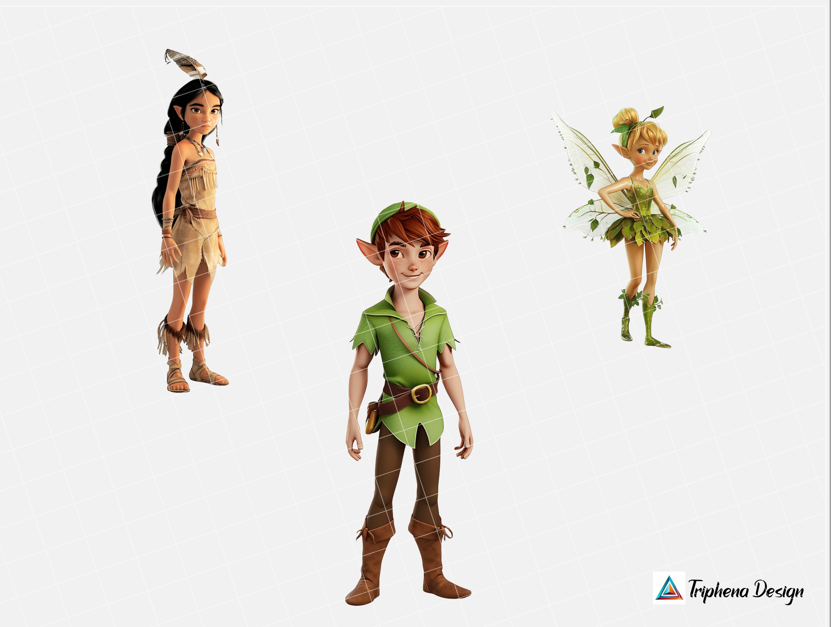 Peter Pan, 12 PNG, Clipart Set, Watercolour, J.M. Barrie Characters ...