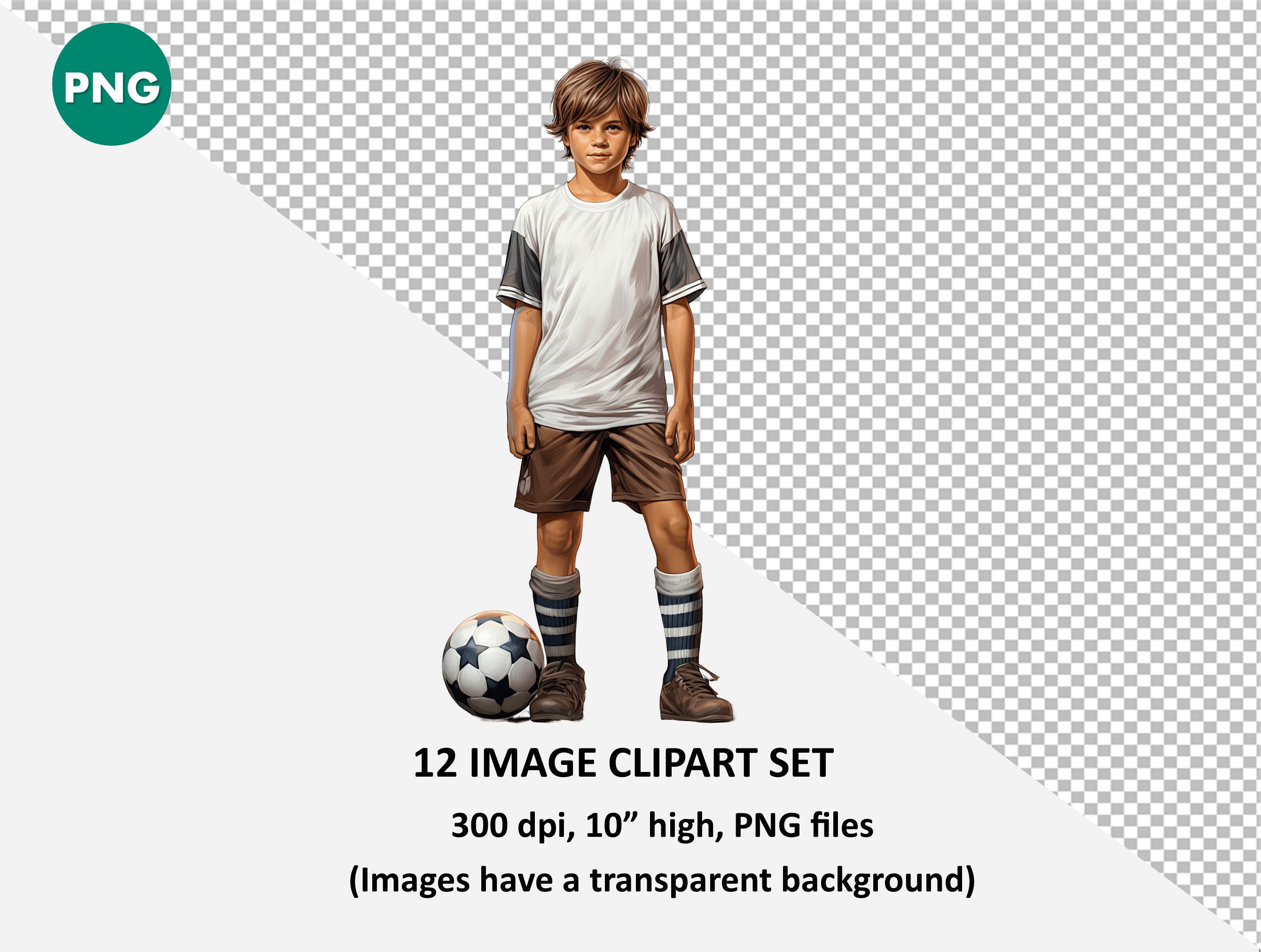 Boys Clipart, Football/soccer, Clipart Bundle, Football Clipart ...