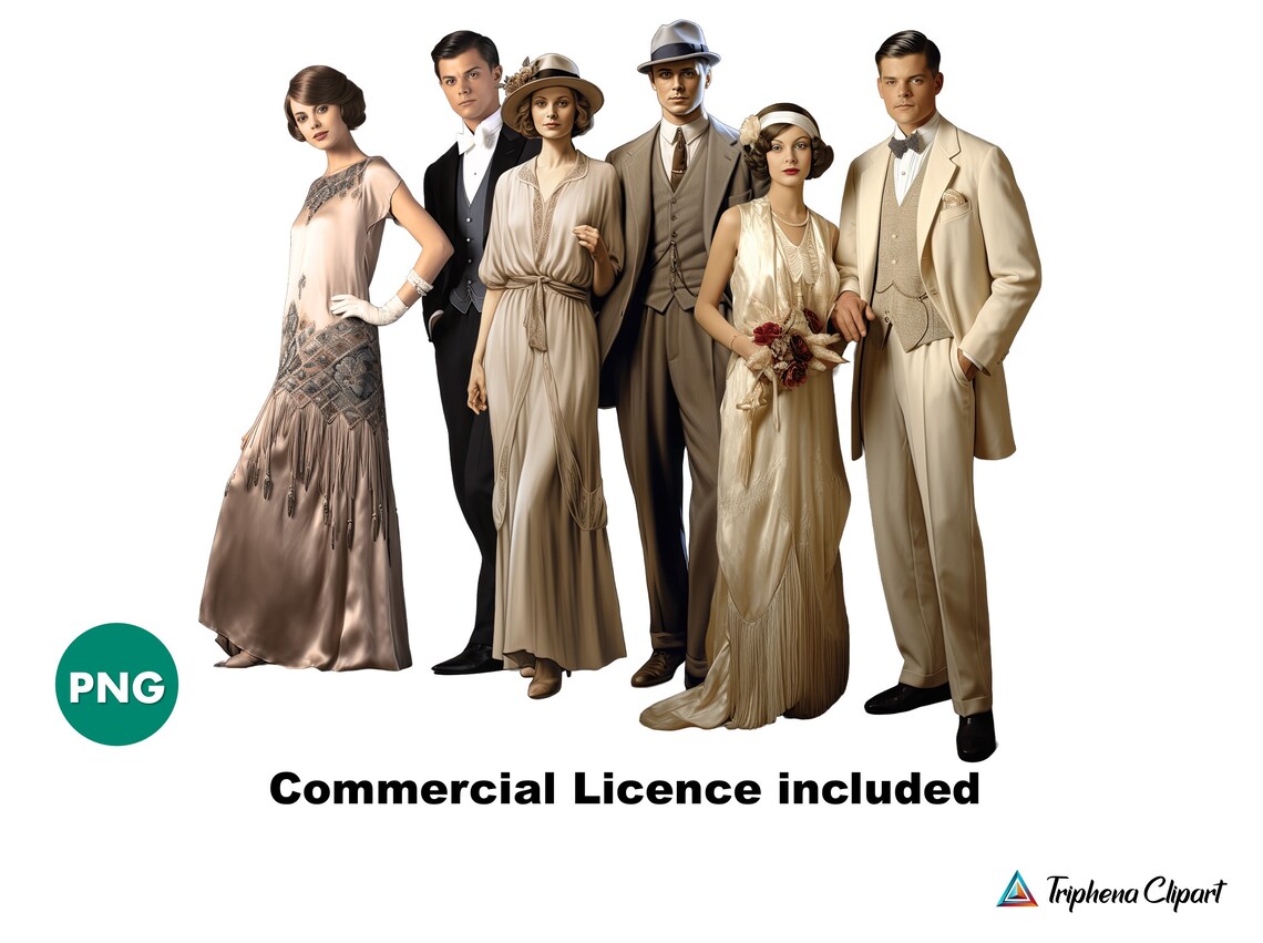 1920s Fashion Clipart, Fashion Clipart, Vintage Fashion, Fashion for ...