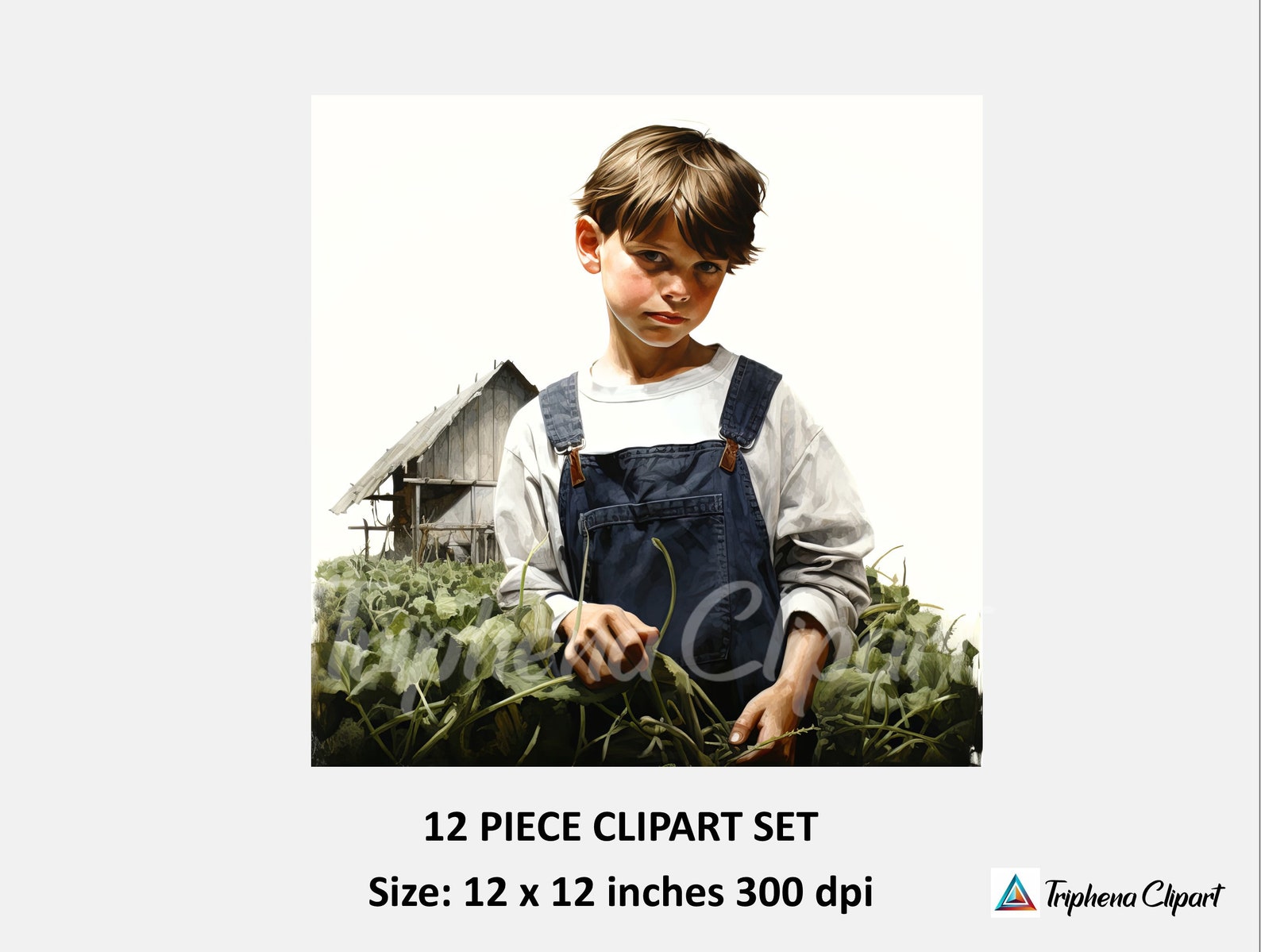 Farm Boys Clipart, Watercolour Farm House Clipart, Farming Clipart ...