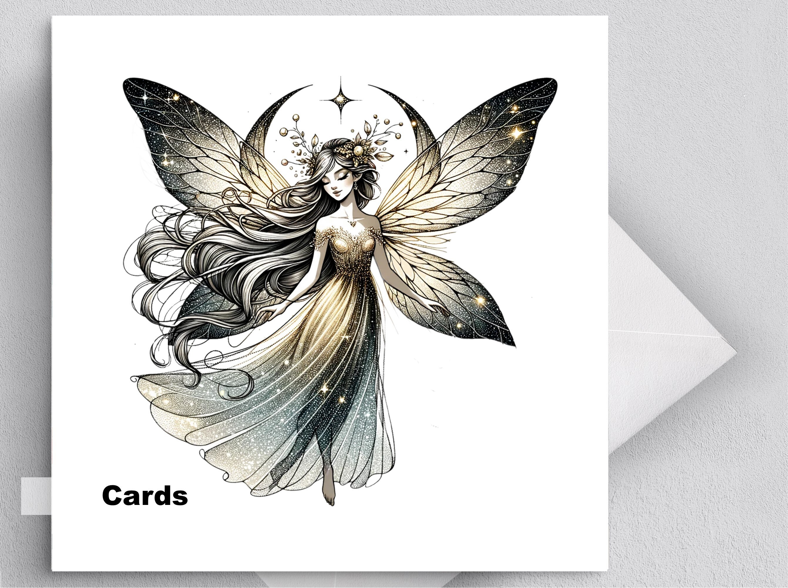 Golden Moonlight Fairy Clipart Ethereal Fairies Clipart - Etsy