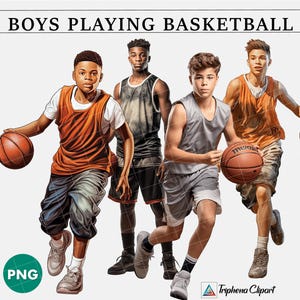 Basketball Clipart, Boys, PNG, Transparent Background, 12 Clipart ...