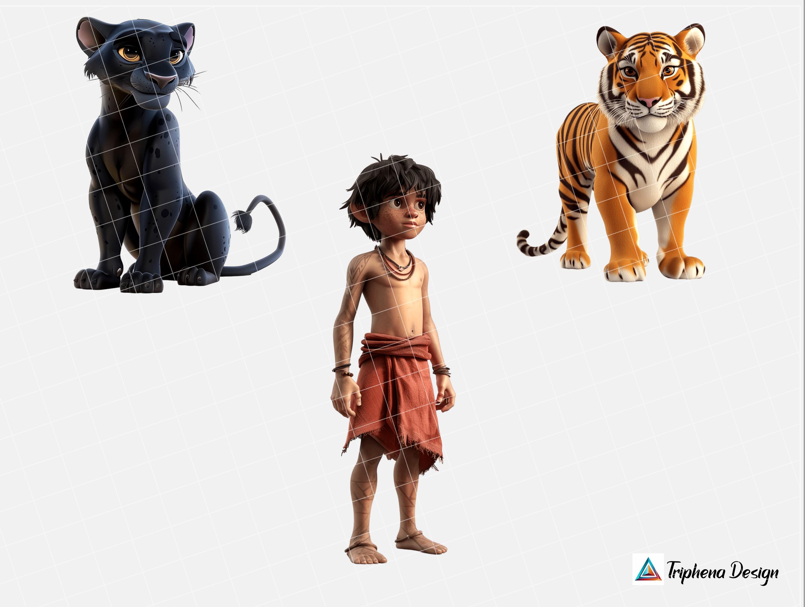 The Jungle Book, 12 PNG, Clipart Set, Watercolour, Rudyard Kipling ...