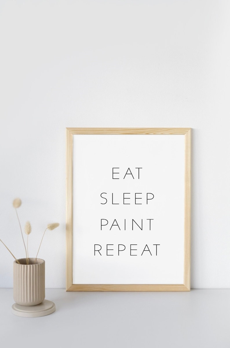 Eat Sleep Paint Repeat Poster Minimalistic Simple Gift - Etsy