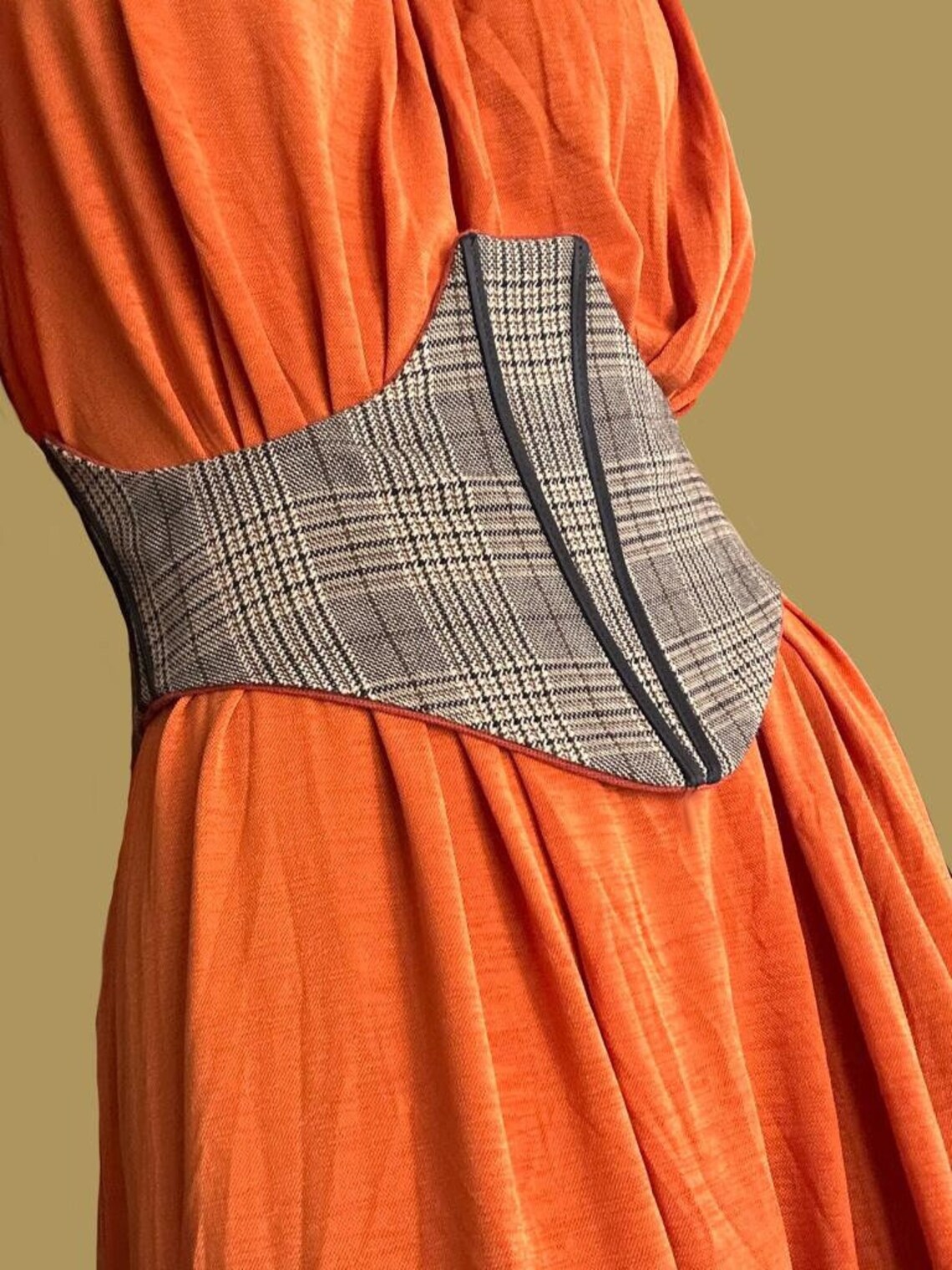 Checkered Under Bust Corset - Etsy