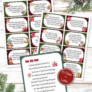 Christmas Scavenger Hunt for Kids Holiday Indoor Hunt Clues Christmas ...