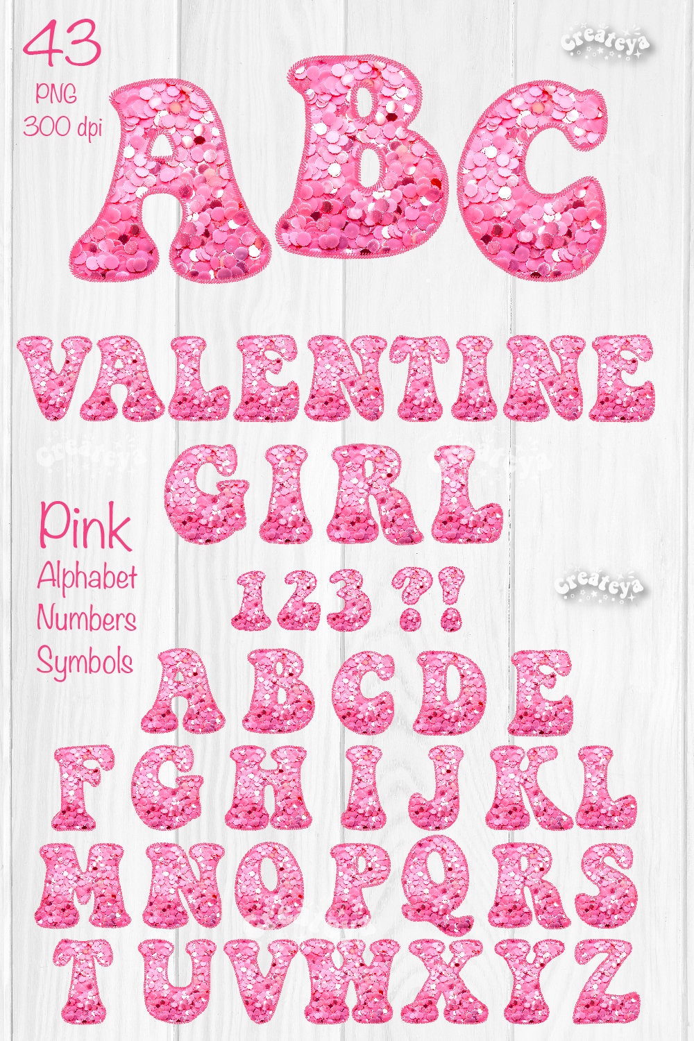 Pink Alphabet Letters PNG Baby Girl Glitter Stitch Alphabet Png Letters ...