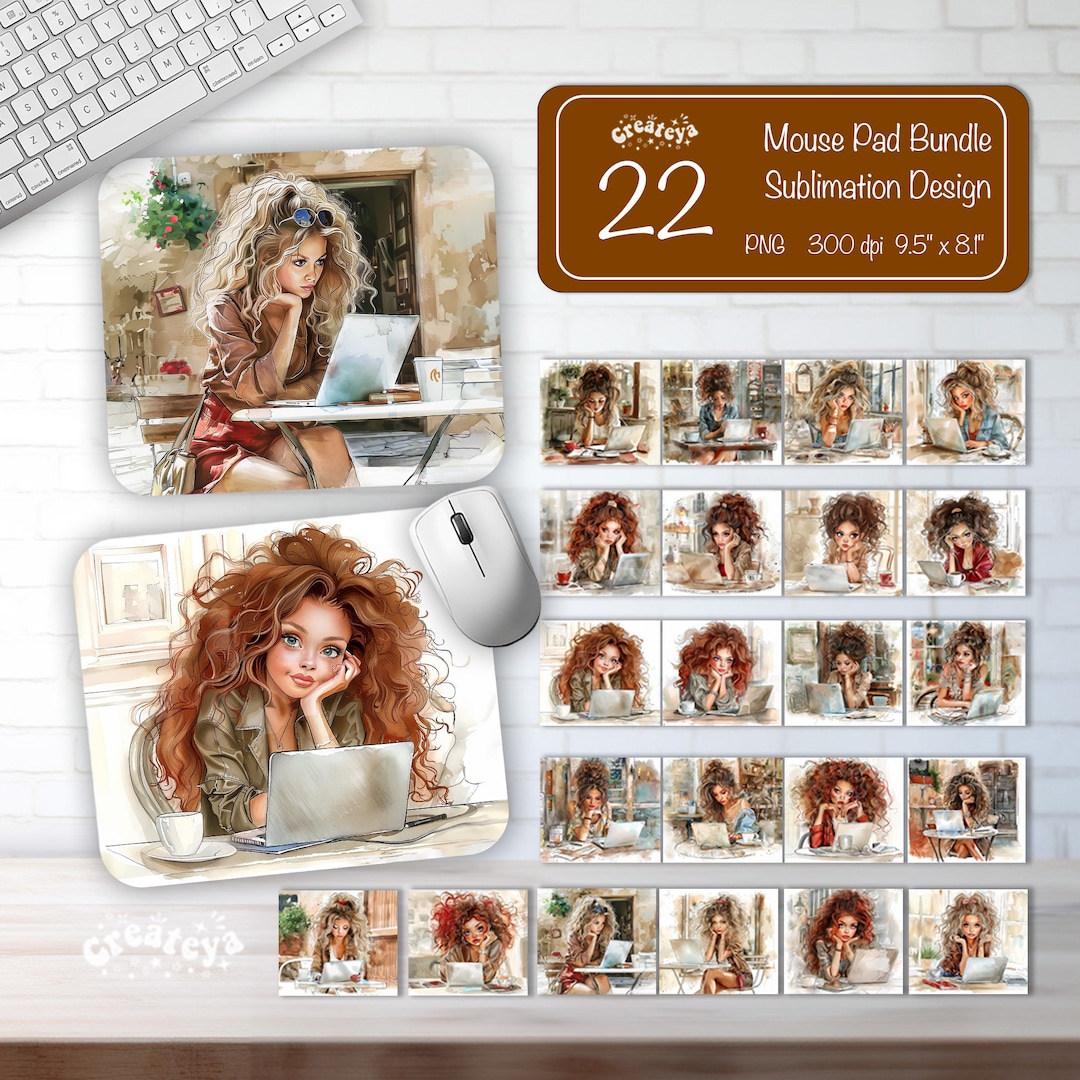 Mouse Pad Sublimation Designs Bundle Watercolor Mouse Pad Sublimation ...