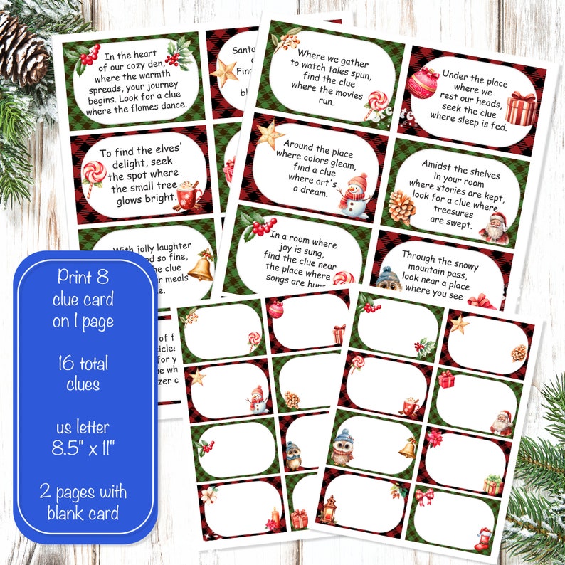 Christmas Scavenger Hunt for Kids Holiday Indoor Hunt Clues Christmas ...