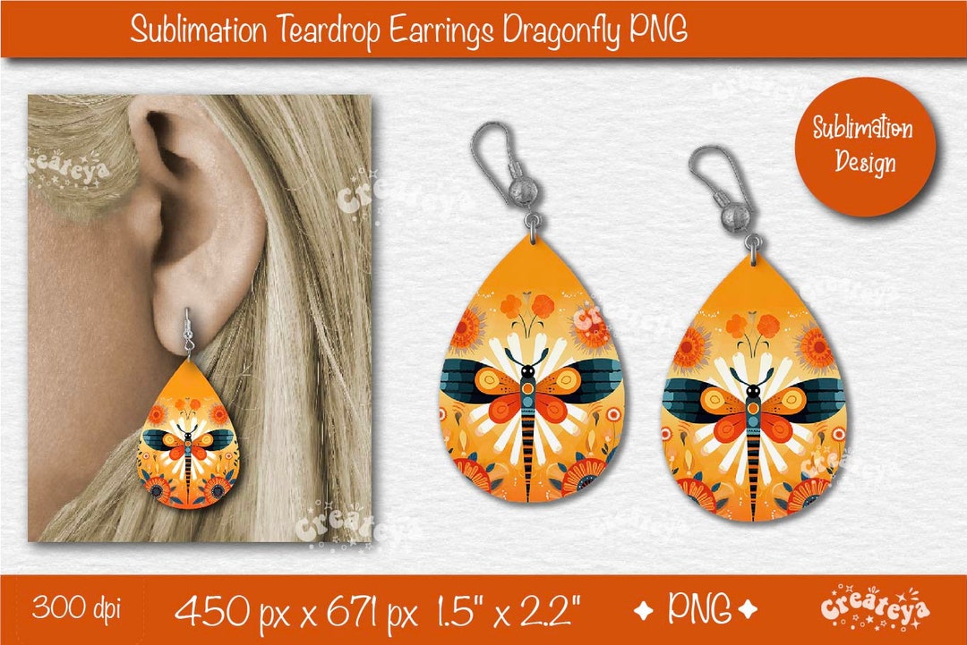 Teardrop Earring PNG Country Style Earring Blanks Design - Etsy