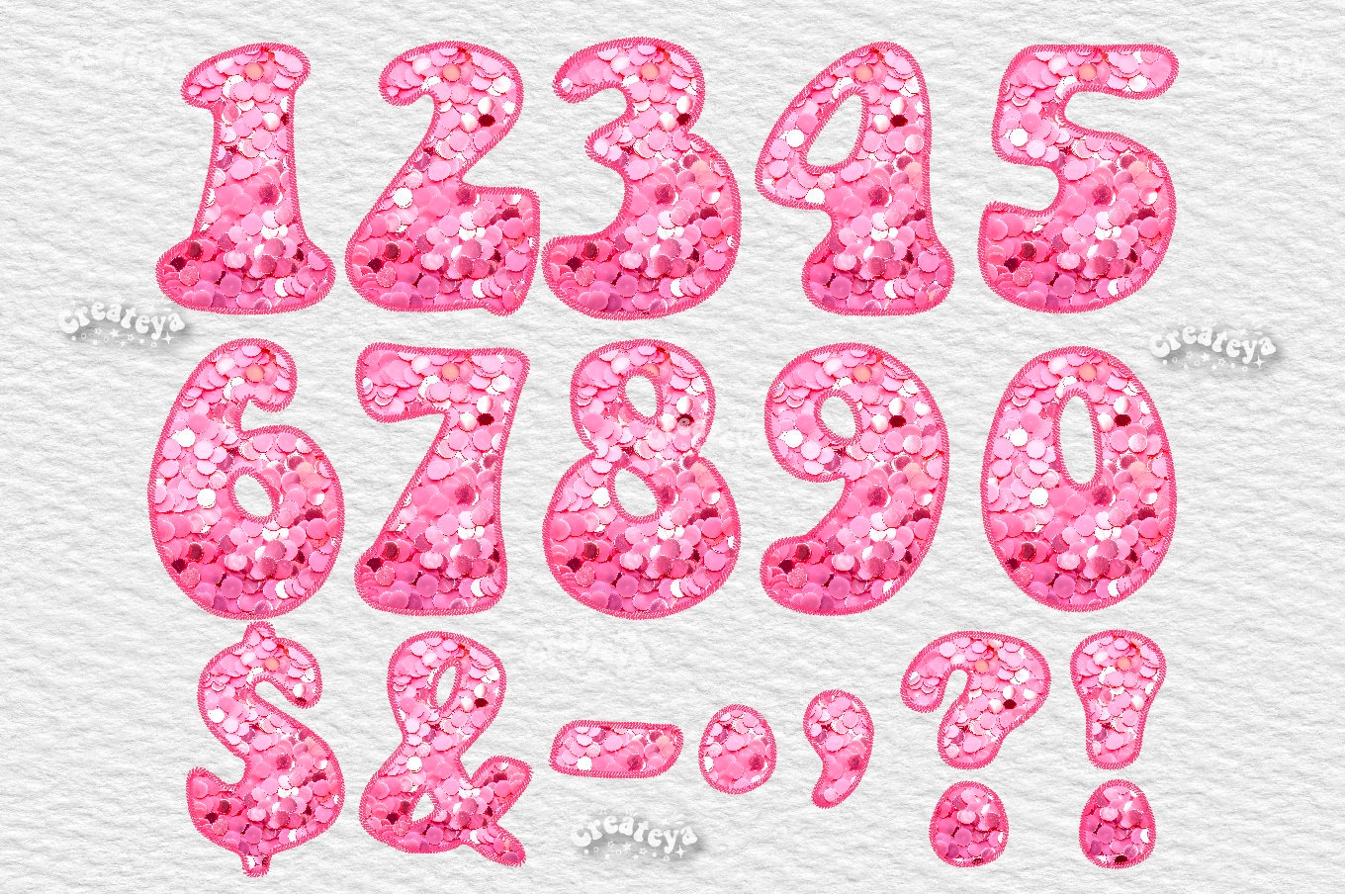 Pink Alphabet Letters PNG Baby Girl Glitter Stitch Alphabet Png Letters ...