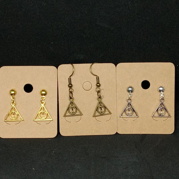 Gold Deathly Hallows Earrings - Etsy