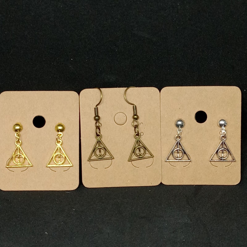 Gold Deathly Hallows Earrings - Etsy