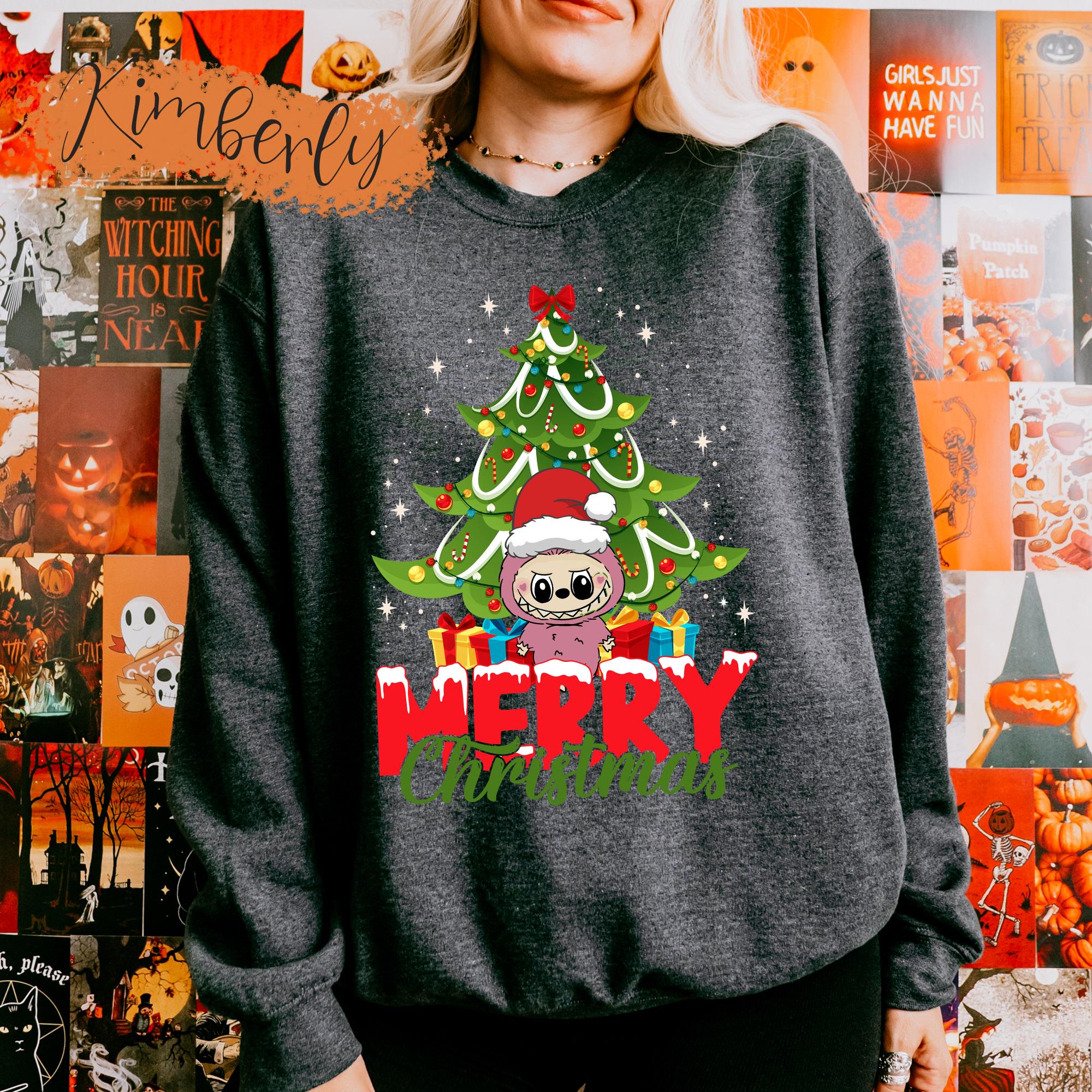 Labubu Merry Christmas Shirt, Labubu Christmas Tree Shirt, Labubu Lover ...