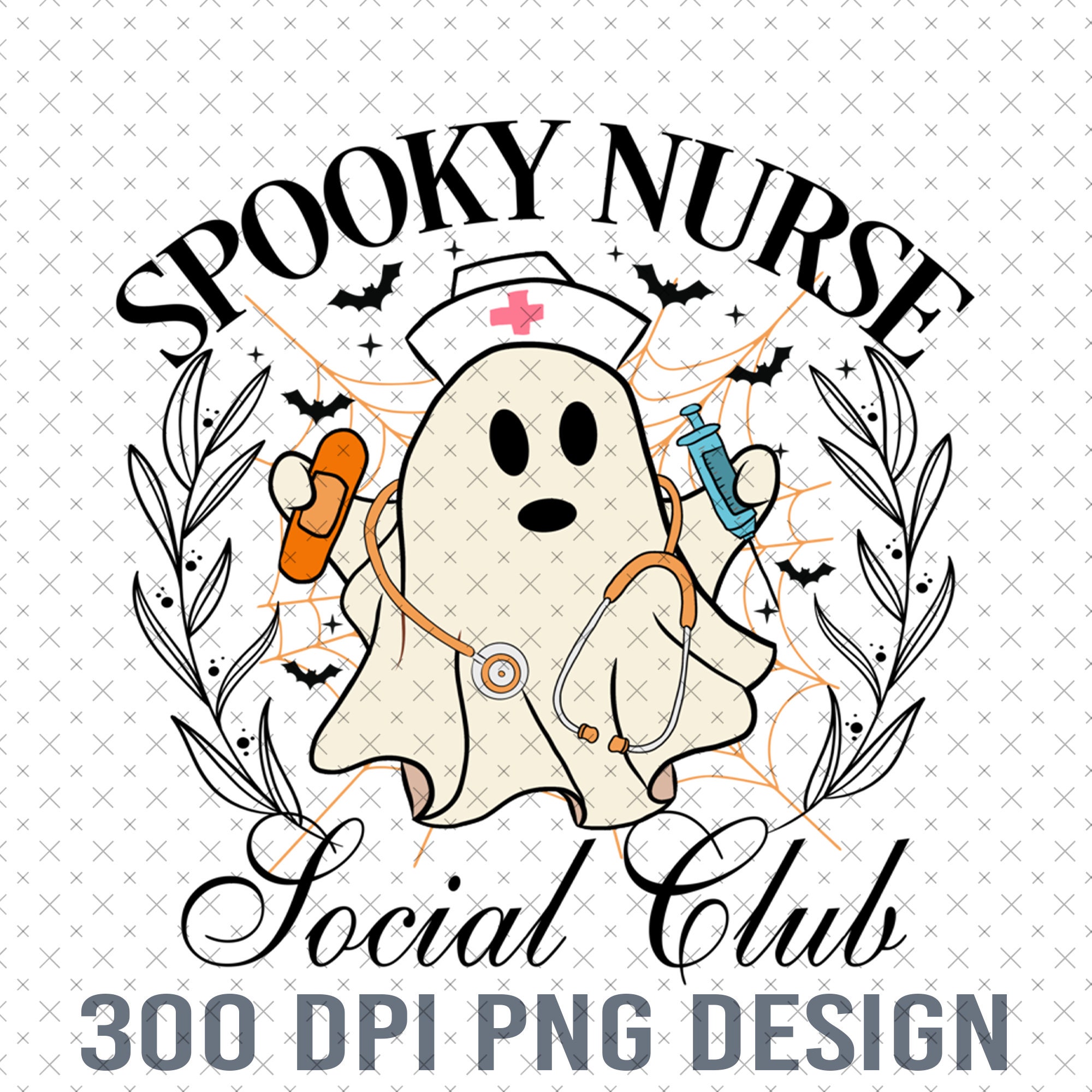 Spooky Nurse Social Club Png, Retro Nurse Halloween Png, Halloween ...