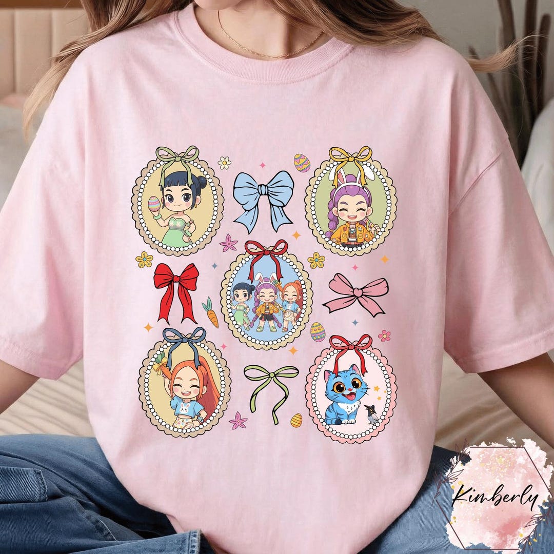 Kpop Huntrix Easter Day Shirt, Huntrix Anime Girl Group Shirt, Happy ...