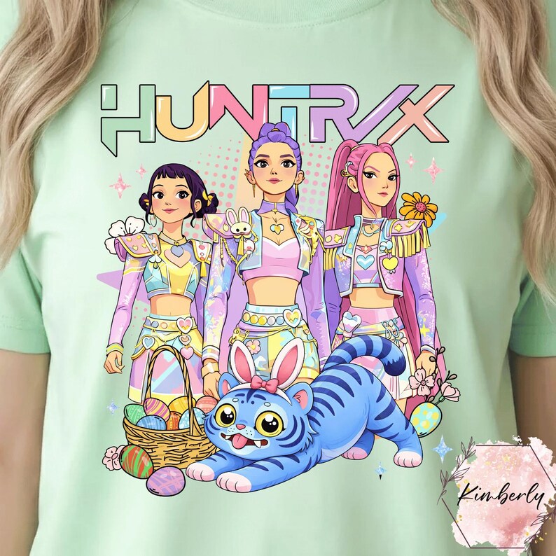 Kpop Huntrix Easter Day Shirt, Huntrix Anime Girl Group Shirt, Happy ...