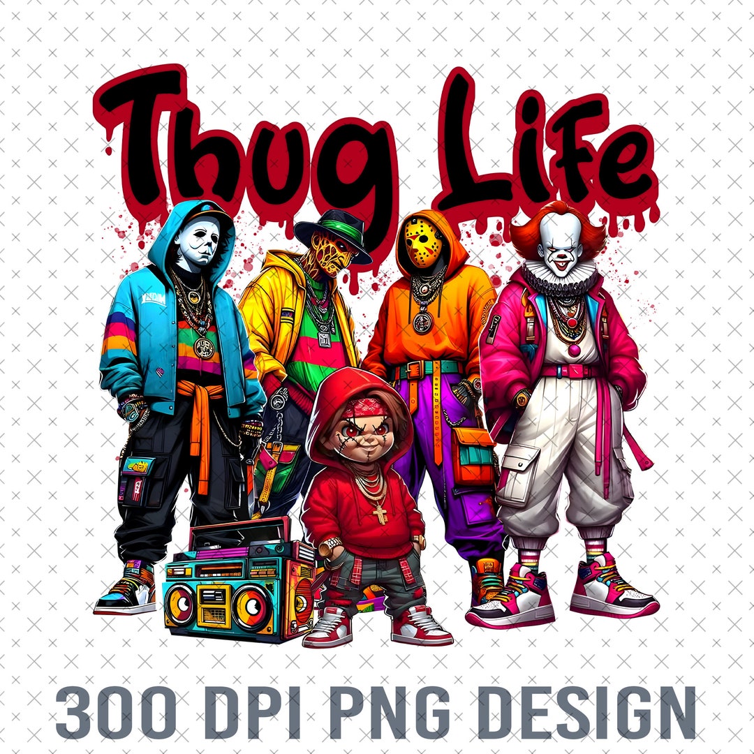 Thug Life Horrors Hip Hop Style Png, Thug Life Halloween Png, Horror ...