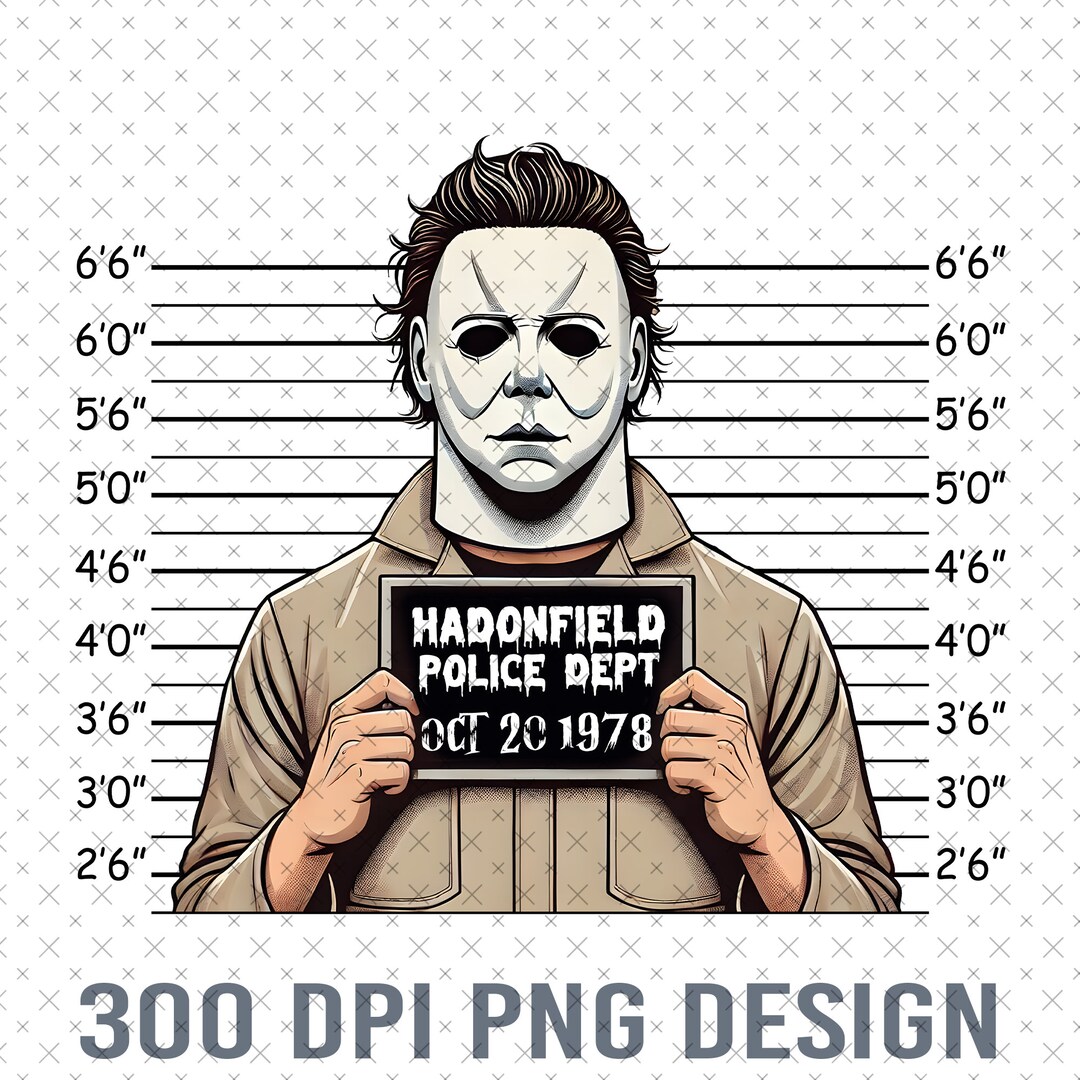 Mugshot Horror Myers Halloween Png, Horror Movie Character Png, Slasher ...
